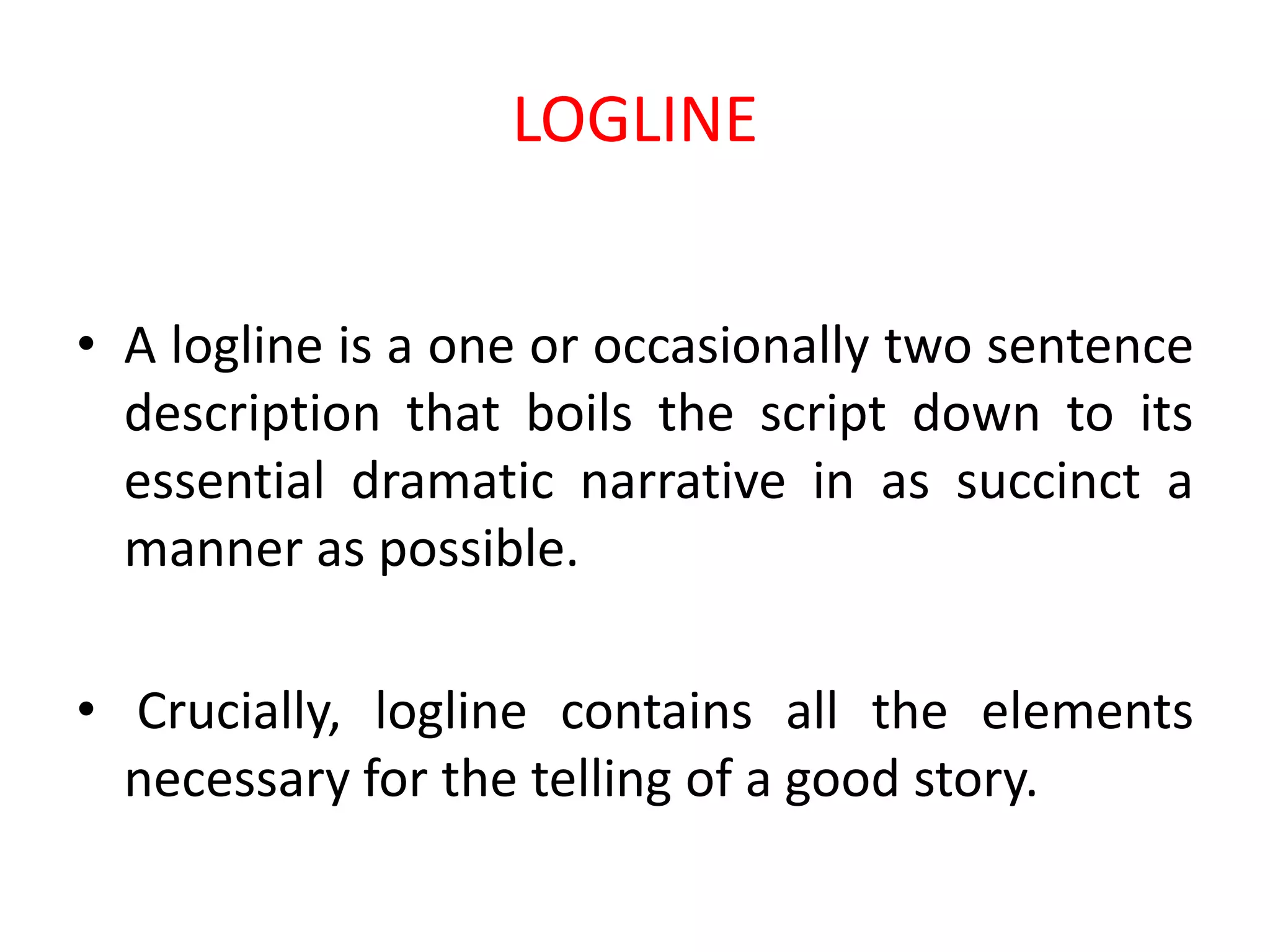 Script writing loglines | PDF