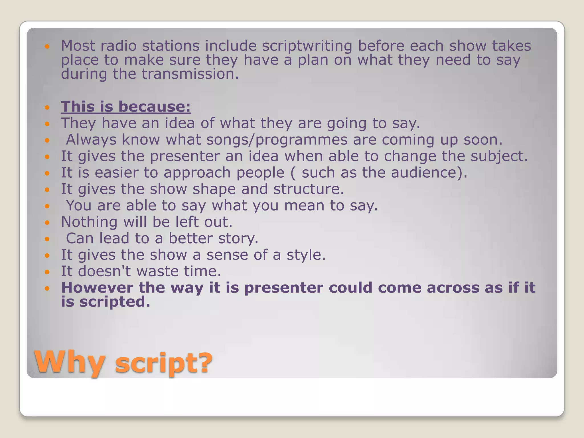 Scriptwriting Assignment 1 | PPT