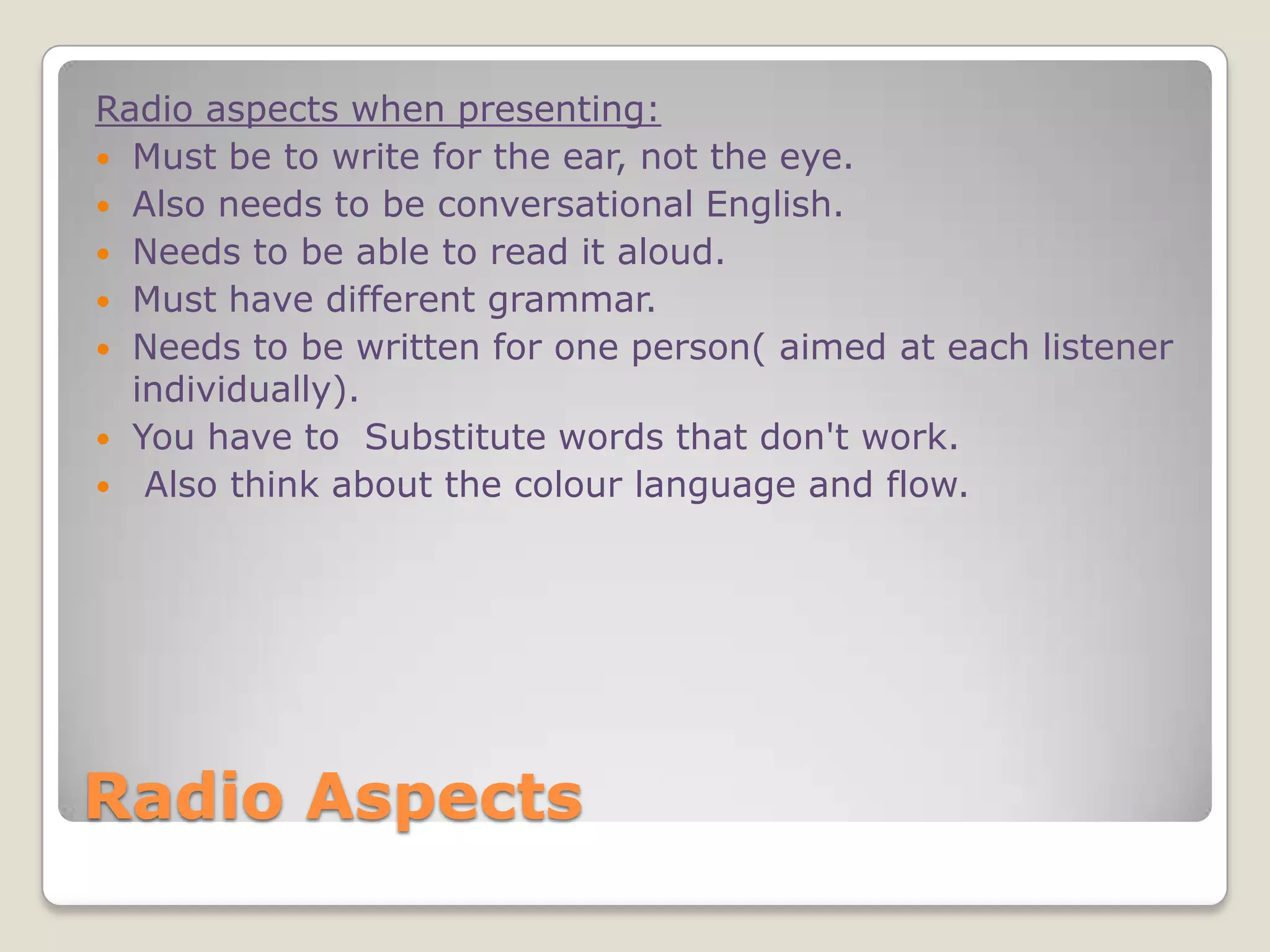 Scriptwriting Assignment 1 | PPTX