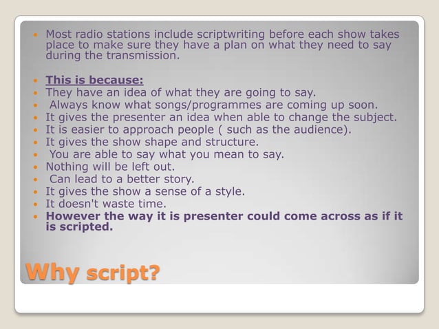 Scriptwriting Assignment 1 | PPT