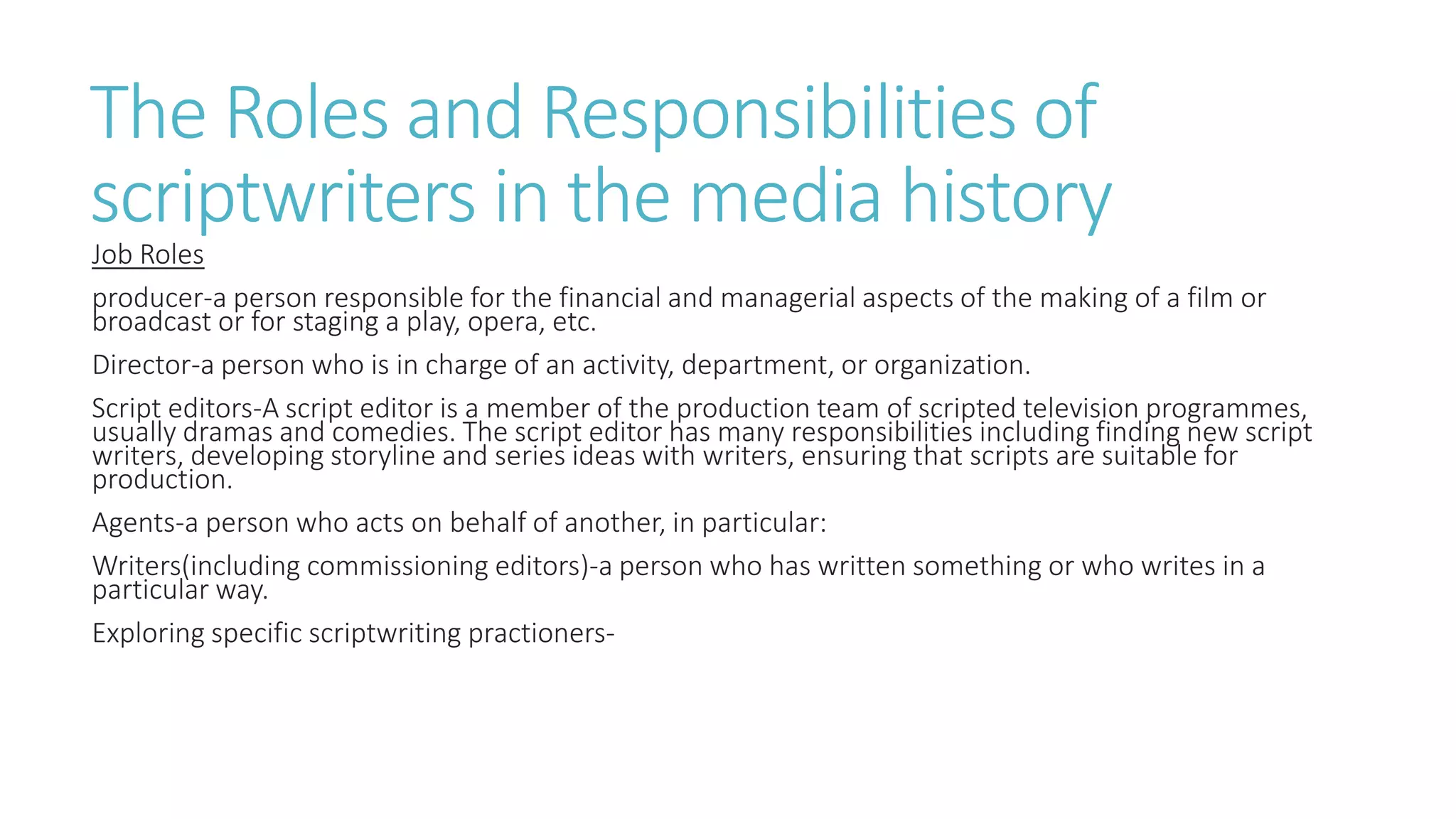 Scriptwriting+research | PPT