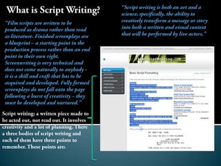 Script writing research powerpoint | PPTX