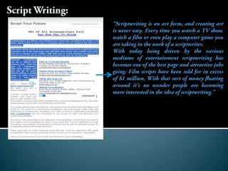 Script writing research powerpoint | PPTX