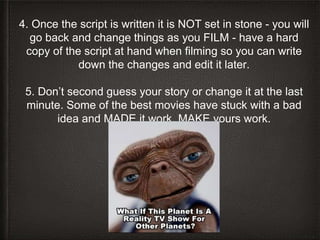 Script writing & story board (Grade 10 Movie Project - Class work) | PPTX