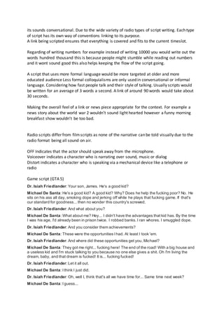 Script writting annalysis. | PDF | Free Download