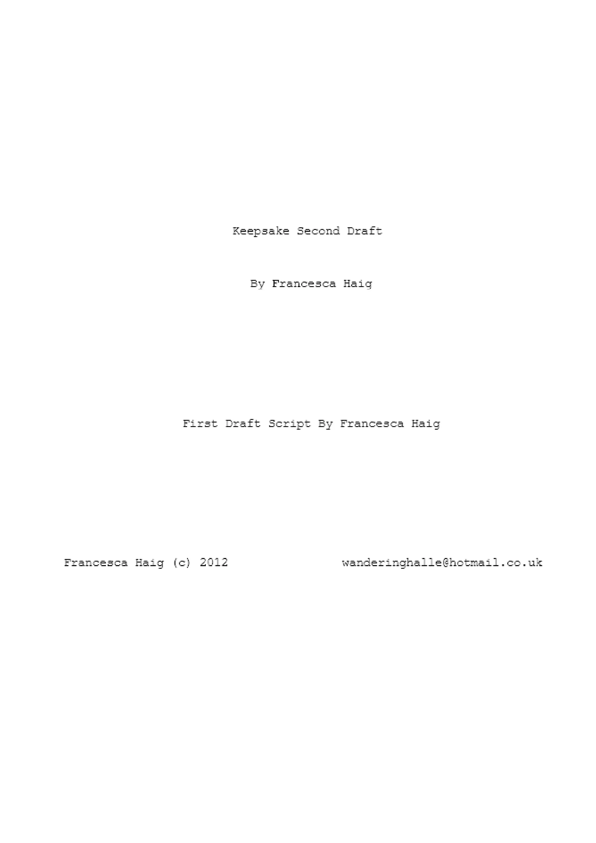 Second Draft Script | DOCX