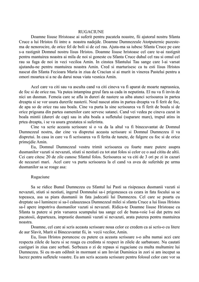 Scrisoare si Rugaciune | ODT