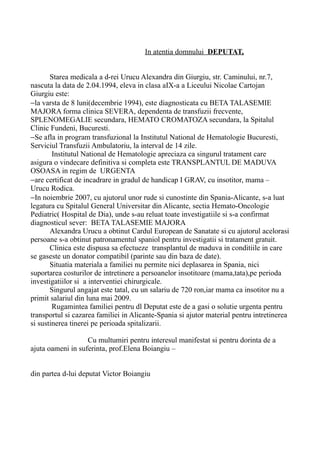 Scrisoare Alexandra Urucu | DOC