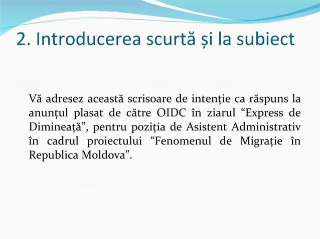 Scrisoare de motivatie | PPT