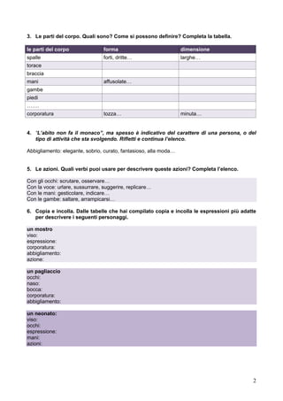 Scrivo descrivere persone | PDF