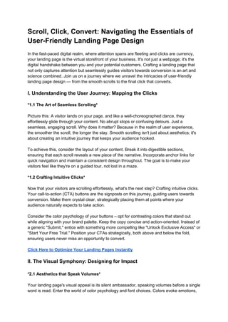 Scroll, Click, Convert: Navigating the Essentials of User-Friendly ...