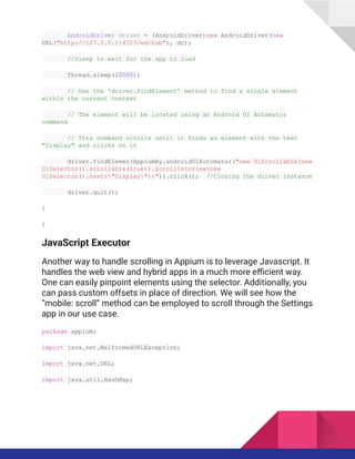 Handling Dynamic Content Loads with Scroll in Appium | PDF
