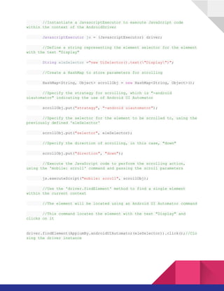 Handling Dynamic Content Loads with Scroll in Appium | PDF
