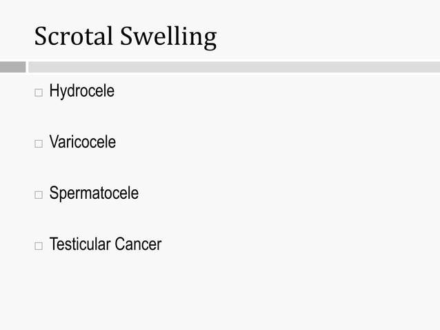 scrotal conditions .pptx | Infertility | Reproductive Health