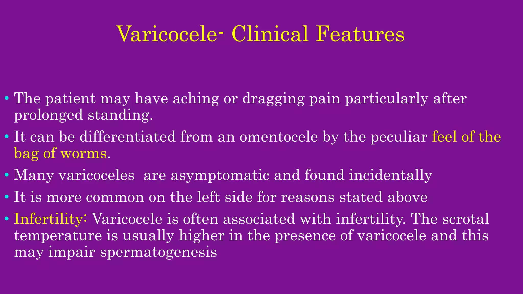 Scrotal swellings 4- varicocele | PPTX