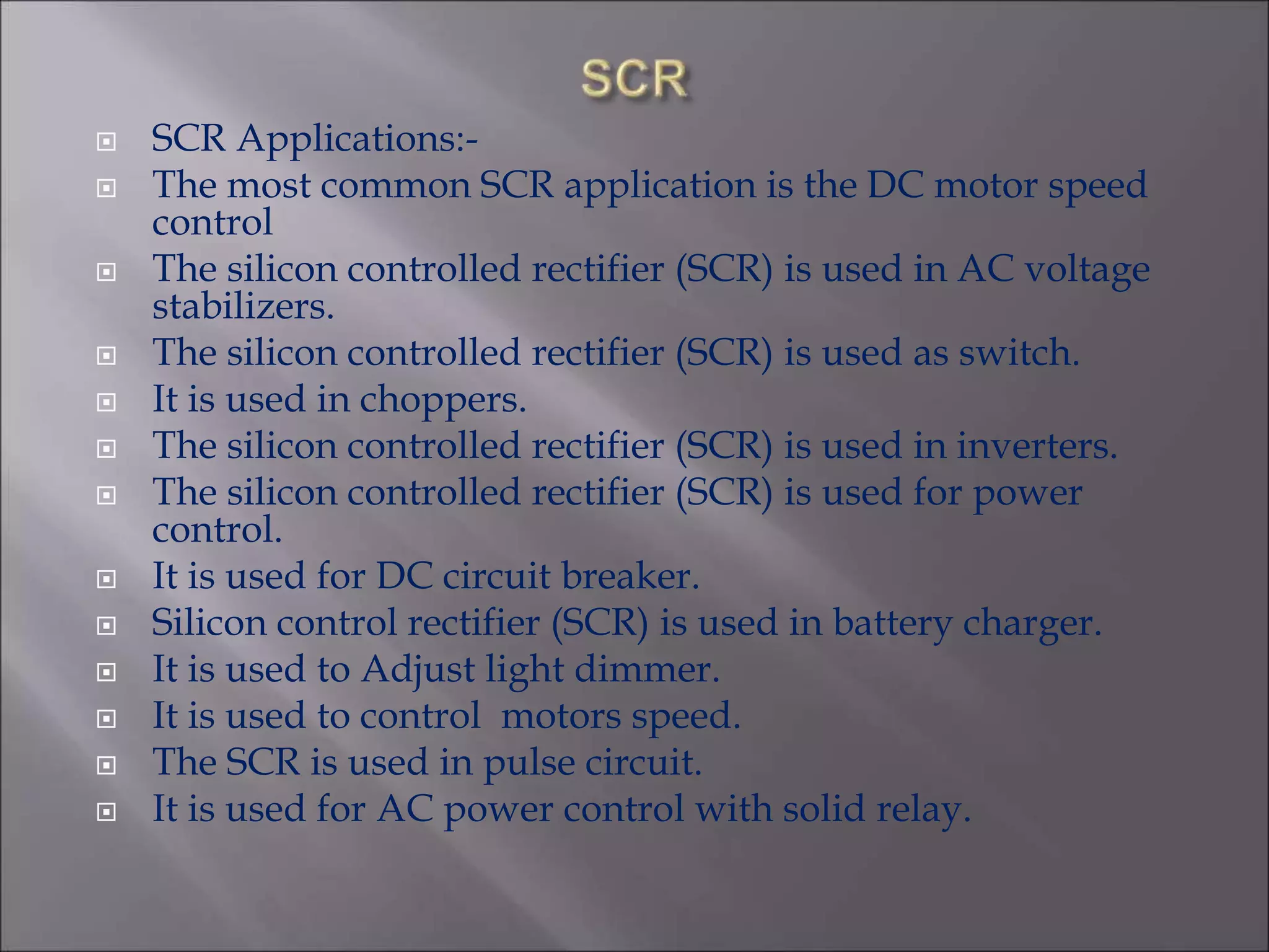 construction working and characteristic of SCR | PPT