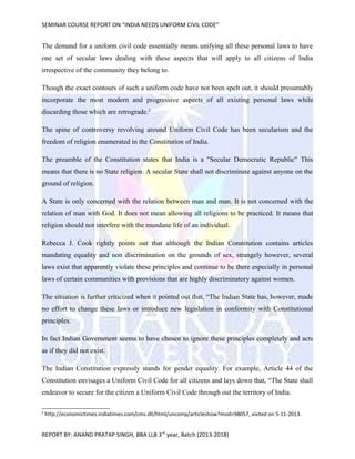 UNIFORM CIVIL CODE | DOC