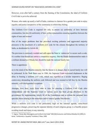 UNIFORM CIVIL CODE | DOC