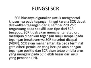 Scr (silicon controlled rectrifier) | PPTX