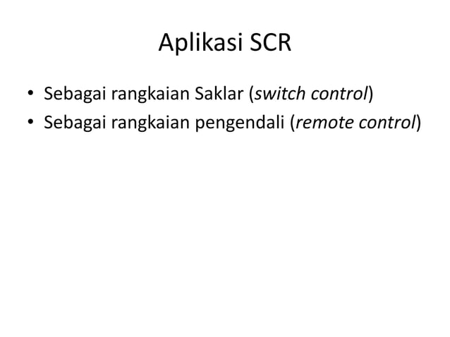 Scr (silicon controlled rectrifier) | PPT