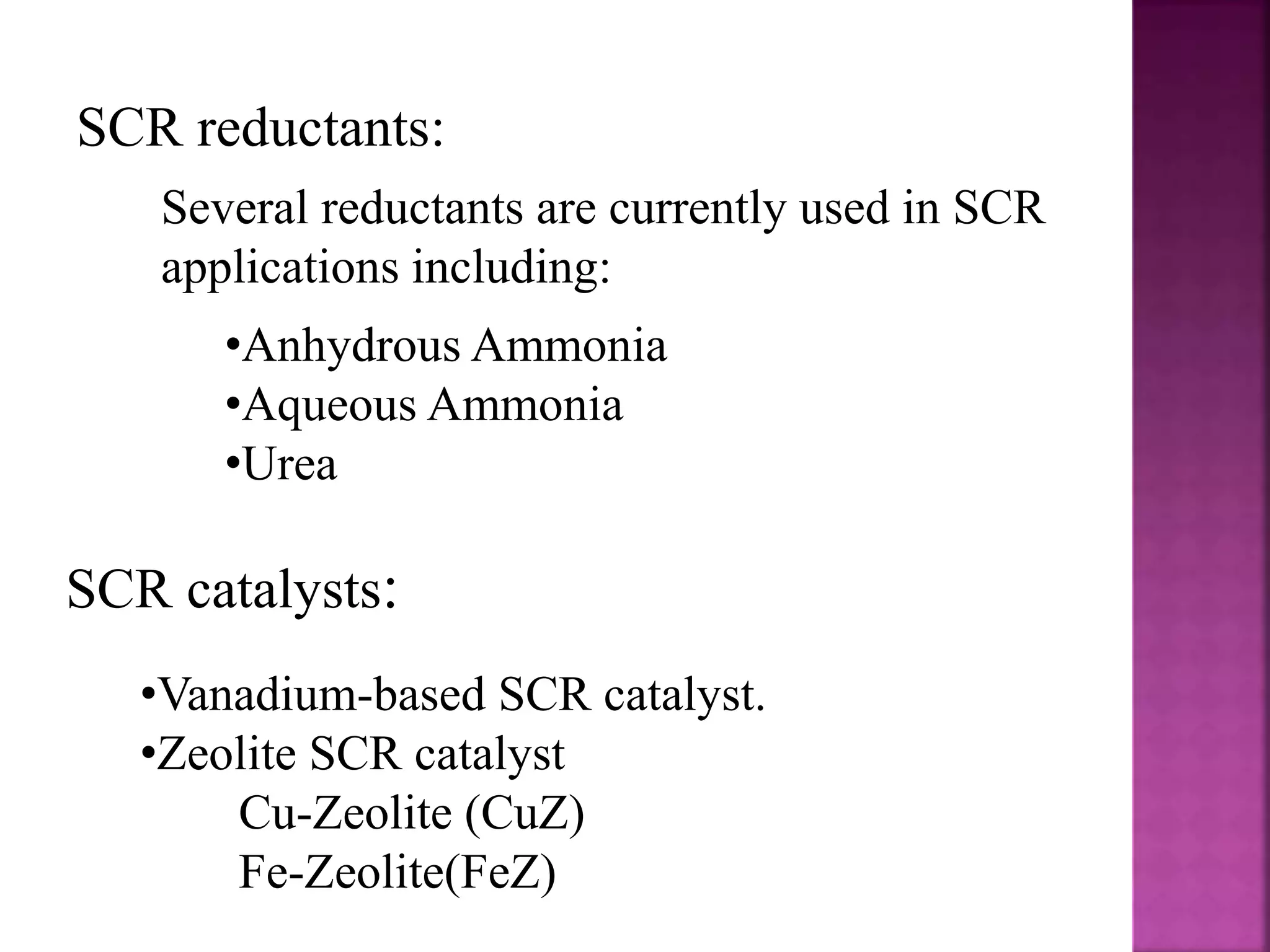 Reduction of NOX using SCR technology | PPTX