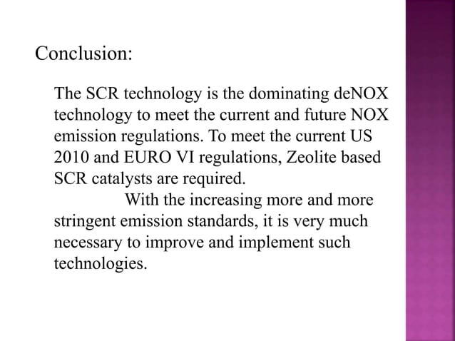 Reduction of NOX using SCR technology | PPTX