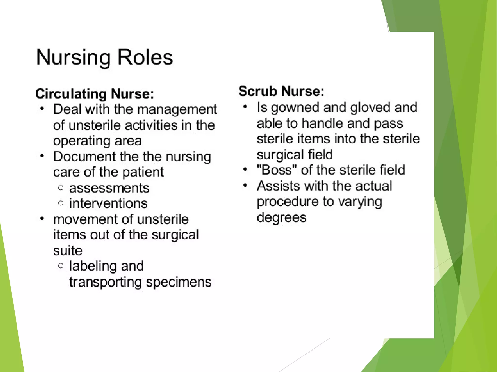 Scrub and circulating nurse | PPT