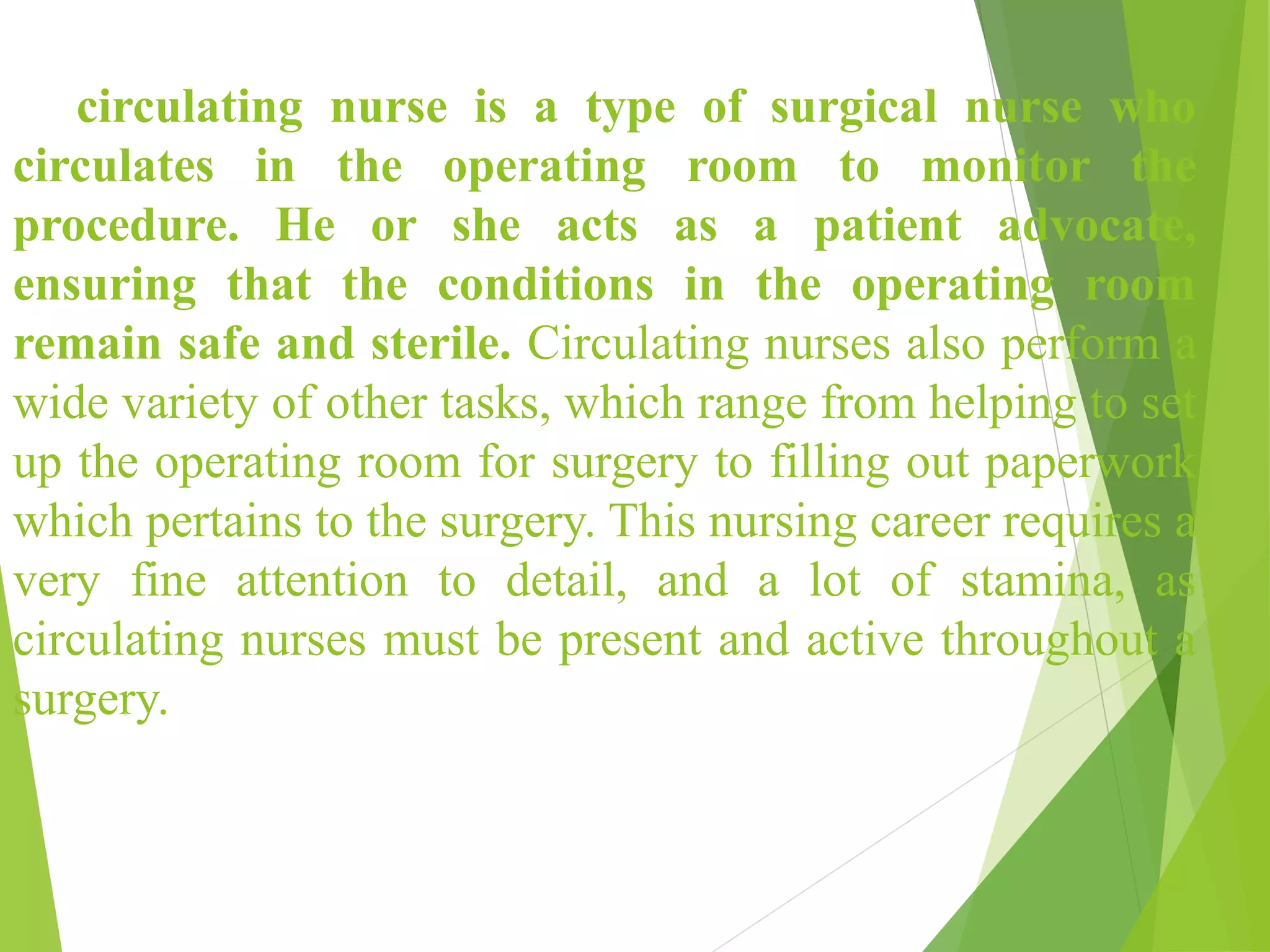 Scrub and circulating nurse | PPT