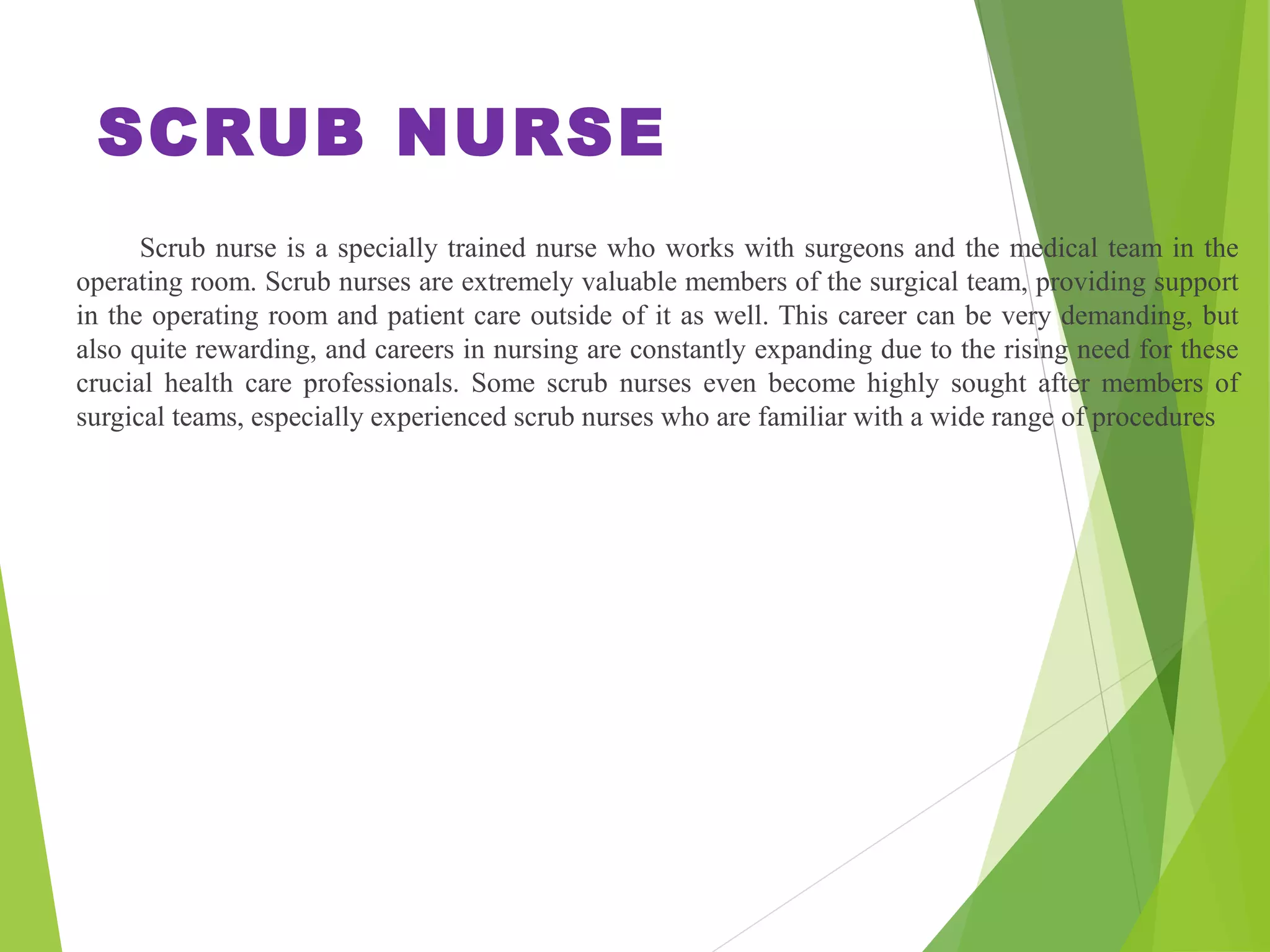 Scrub and circulating nurse | PPT