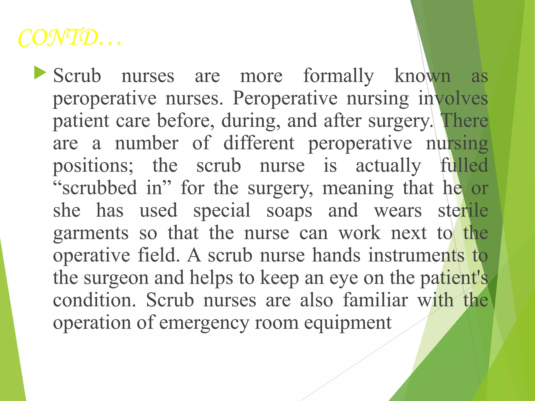 Scrub and circulating nurse | PPT