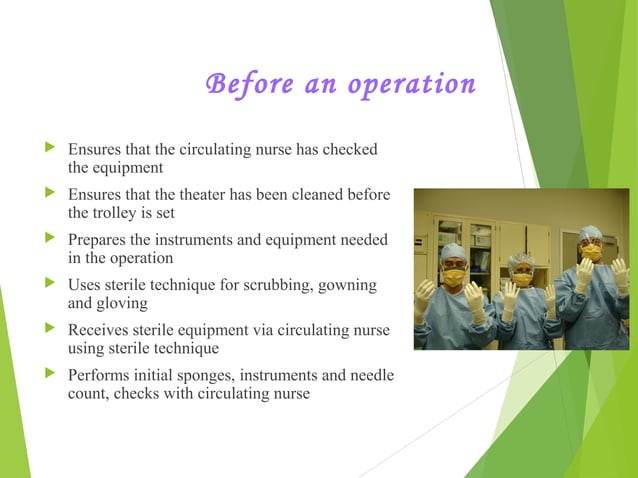 Scrub and circulating nurse | PPT | First Aid | Injuries
