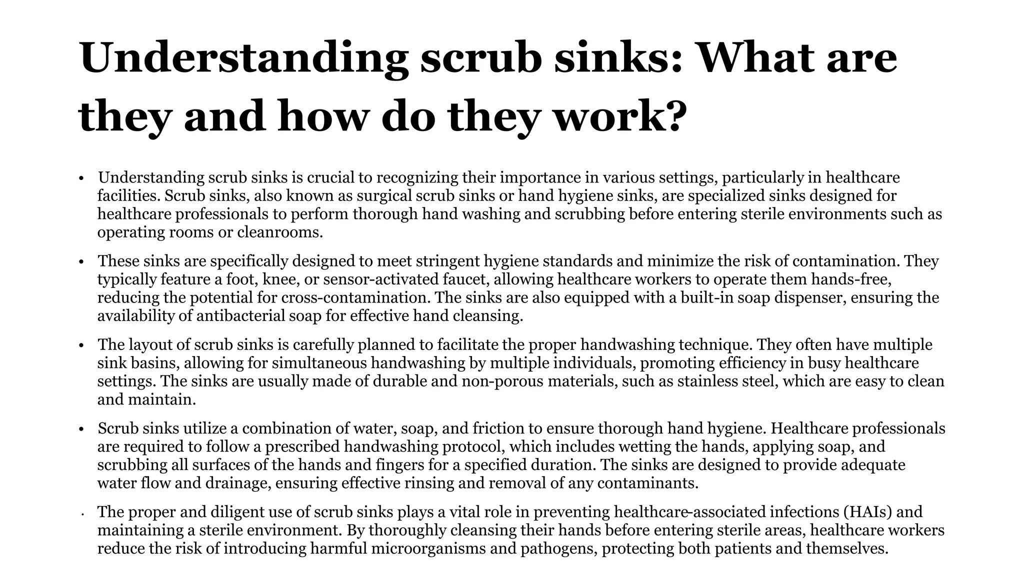 Scrub Sink: Maintaining Hygiene and Infection Control | PPTX