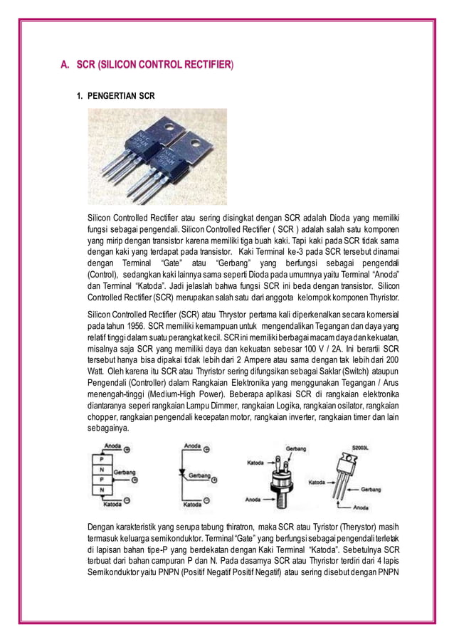 SCR, UJT, TRIAC, DIAC | DOCX