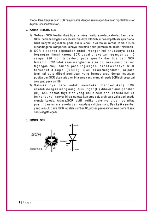 SCR, UJT, TRIAC, DIAC | DOCX