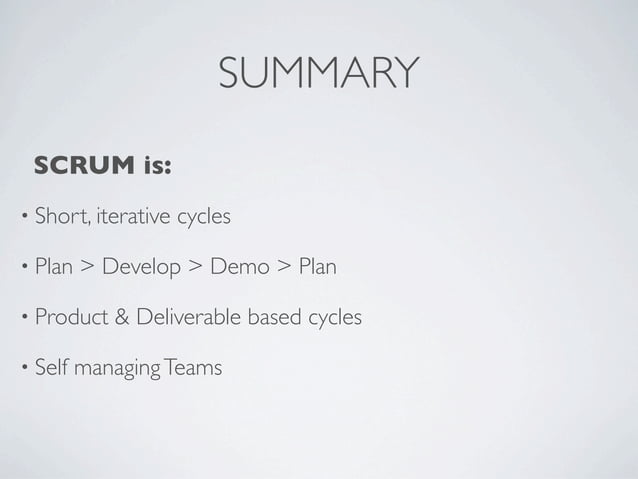 Scrum - The Very Basics | PPT