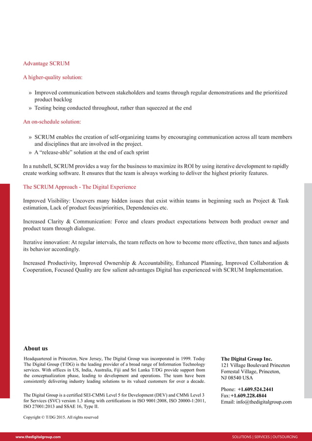 The SCRUM approach - higher quality and on-schedule solutions | PDF