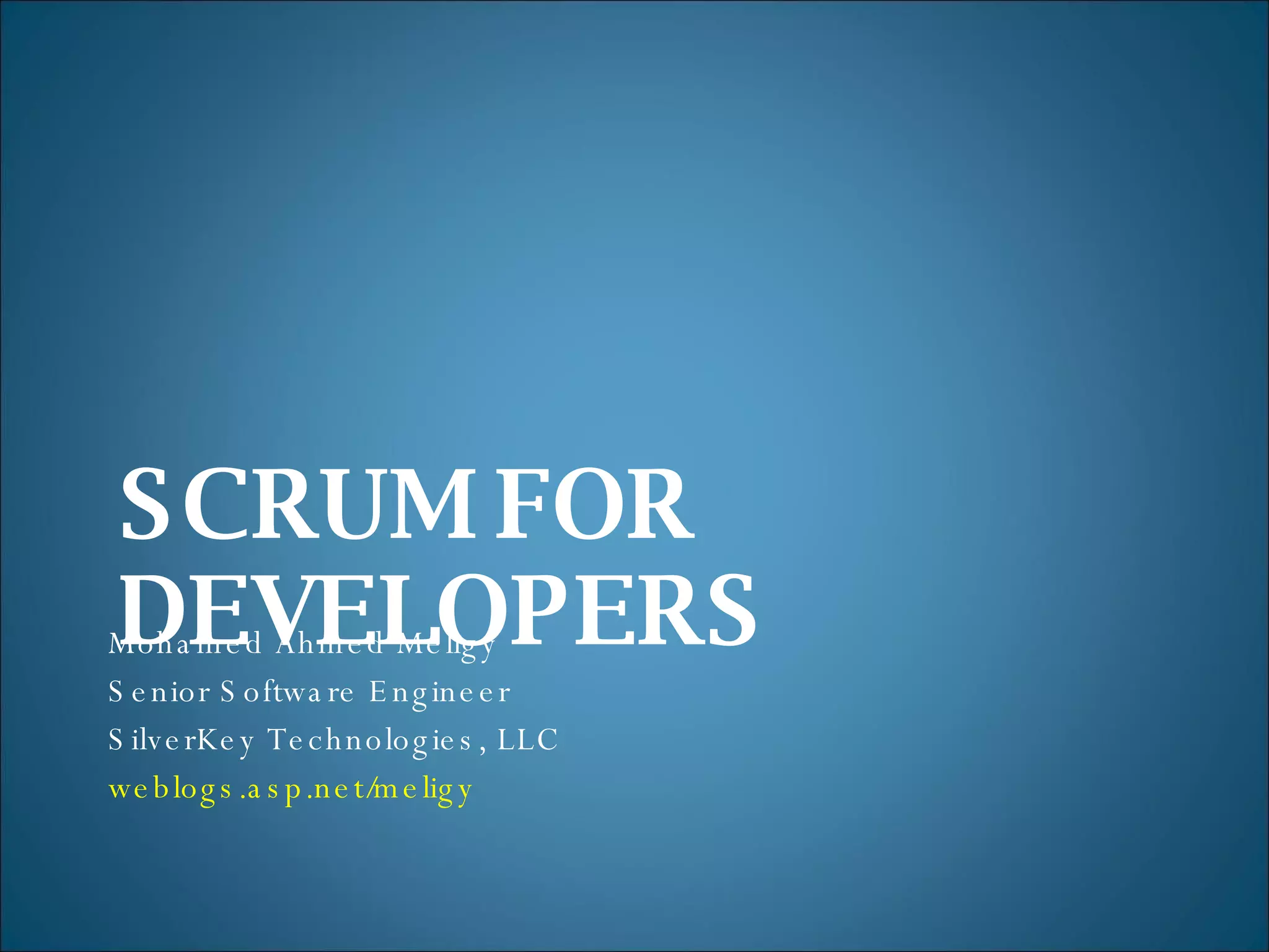 Scrum For Developers | PPT