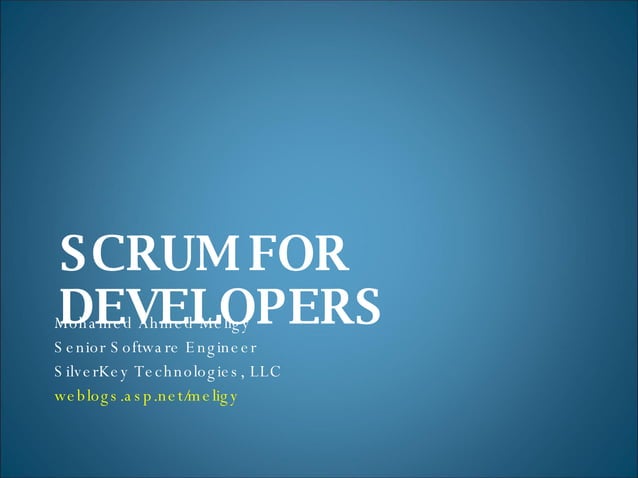 Scrum For Developers | PPT