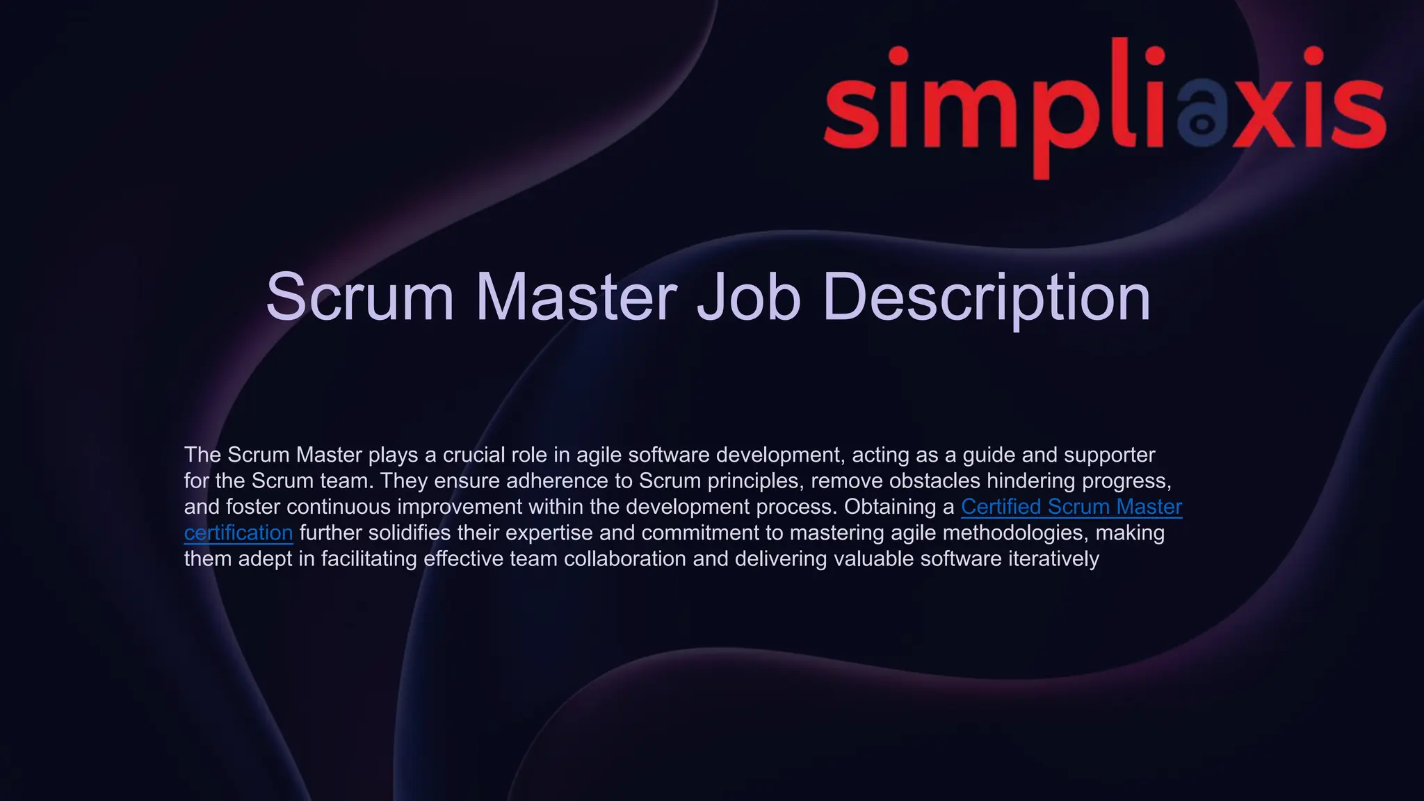 Scrum Master Job Description: Facilitating Agile teams to deliver high ...