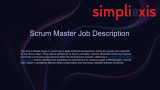 Scrum Master Job Description: Facilitating Agile teams to deliver high ...