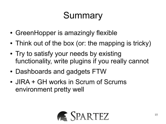 Scrum of scrums with JIRA and Greenhopper | PPT