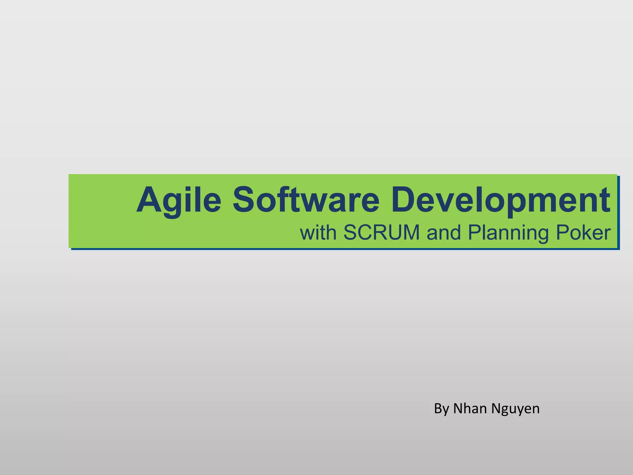 SCRUM and Poker Game In Agile Project | PPT