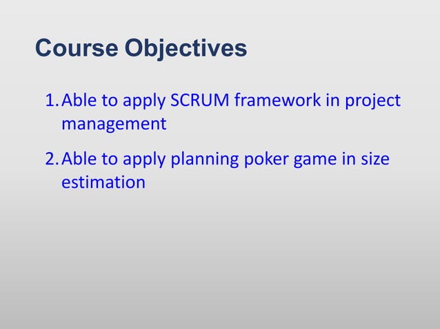 SCRUM and Poker Game In Agile Project | PPT