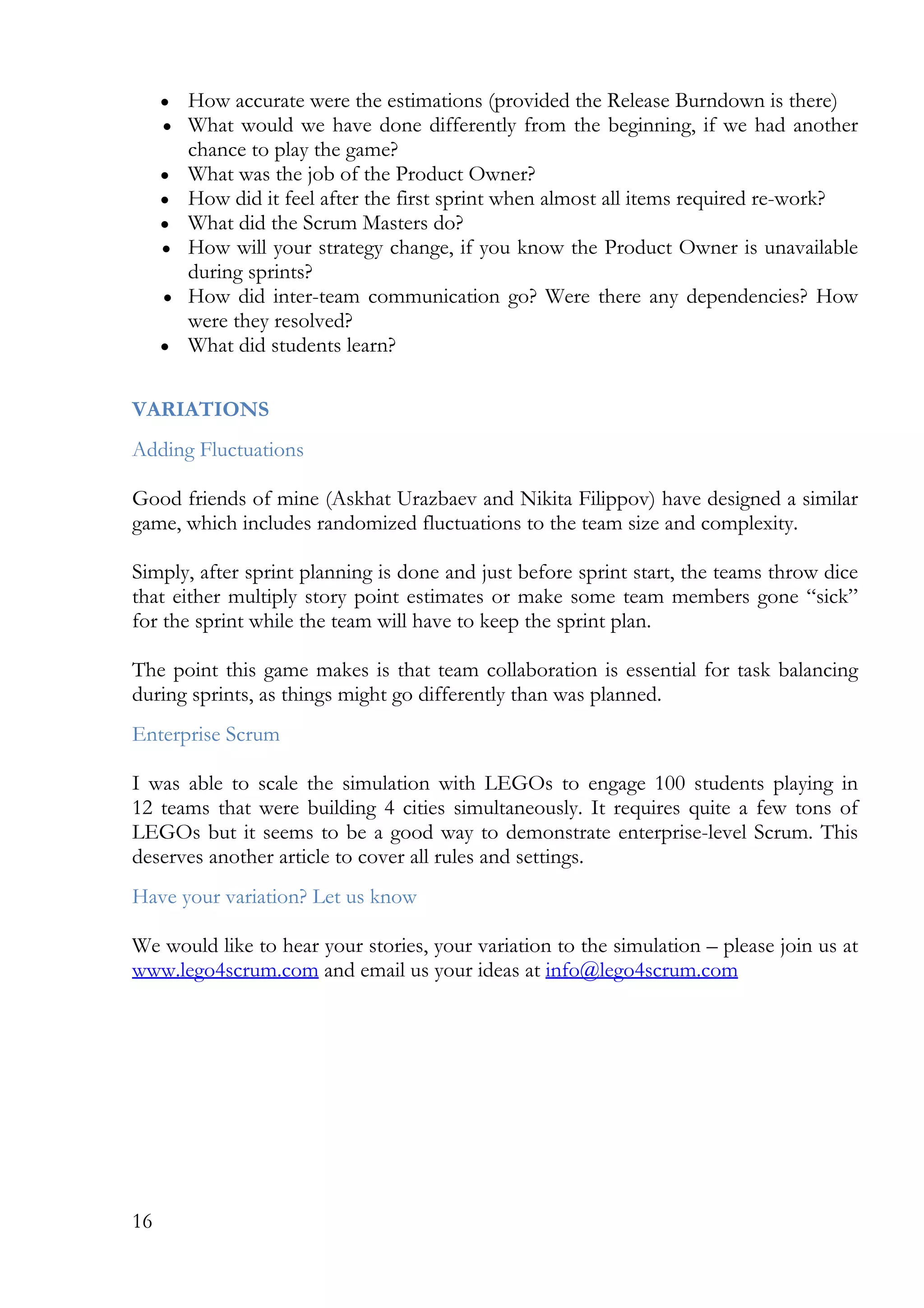 Scrum simulation-with-lego-bricks-v2.0 | PDF