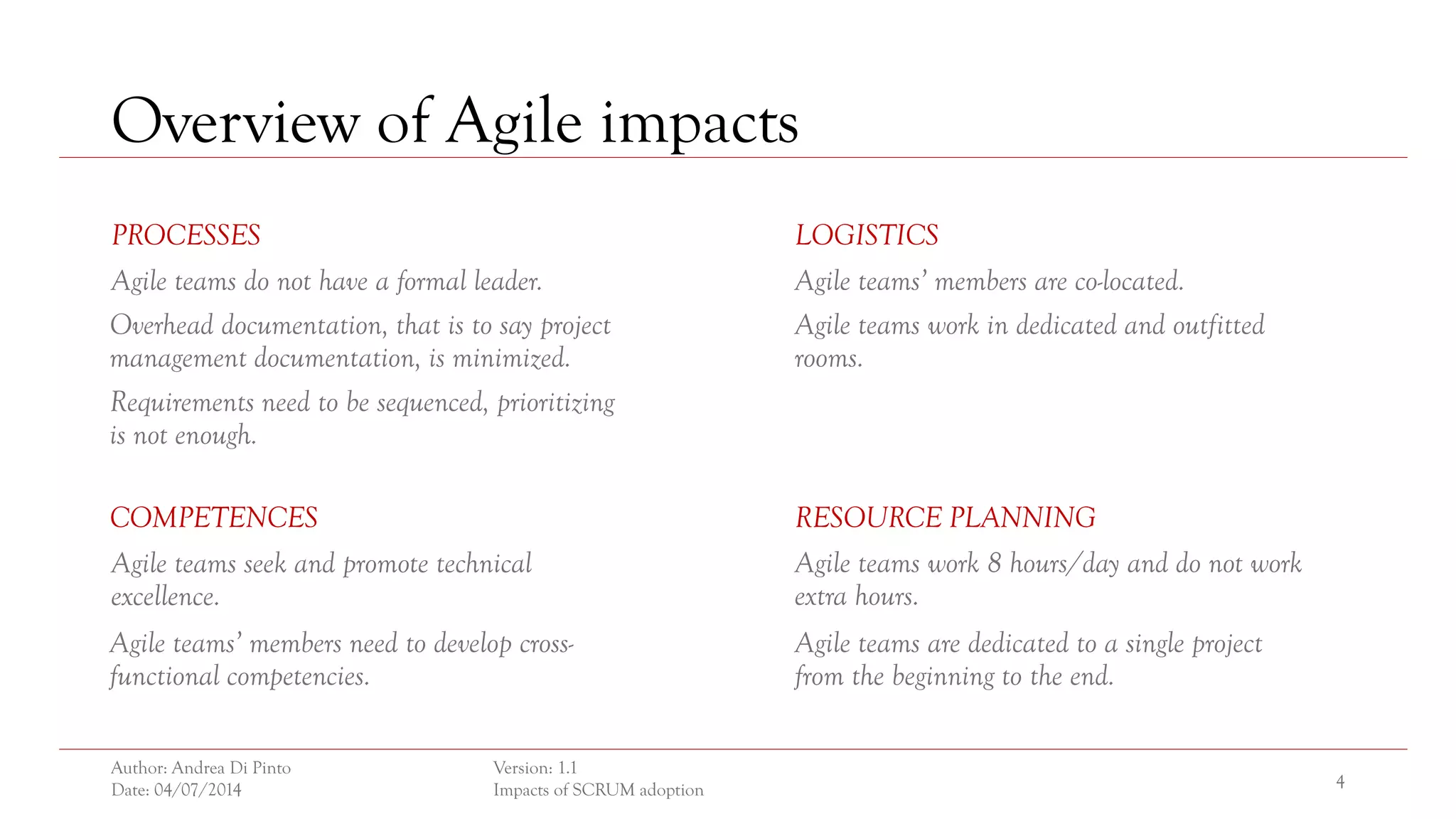Impacts of the adoption of Scrum | PPT