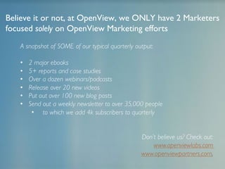 Scrum-inspired Marketing Execution w/ OpenView Labs | PDF
