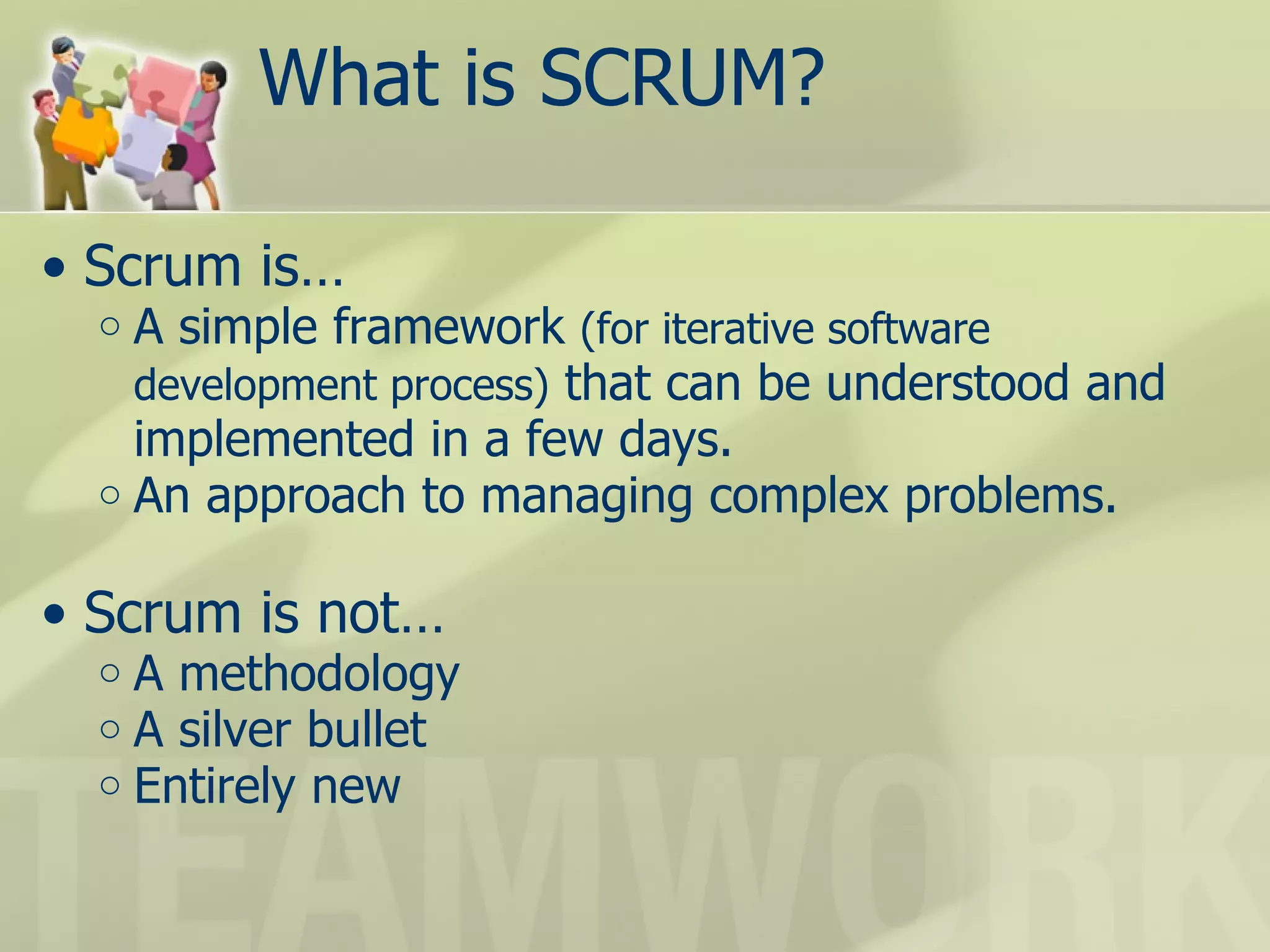Scrum and Teamwork | PPT | Technology & Computing