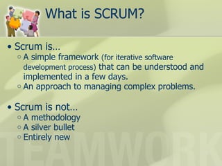 Scrum and Teamwork | PPT | Technology & Computing