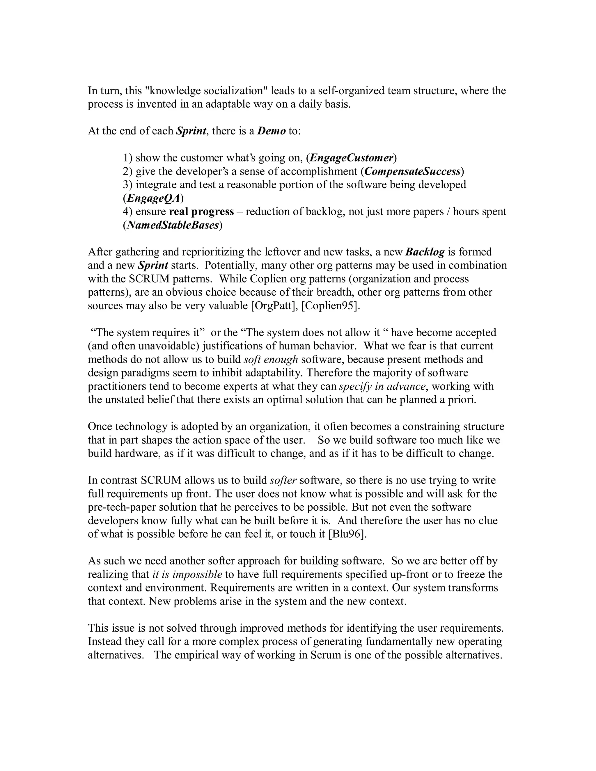 Scrum an extension pattern language for hyperproductive software development | PDF