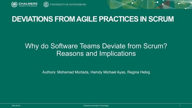 Deviations from agile practices in scrum | PDF | Technology & Computing